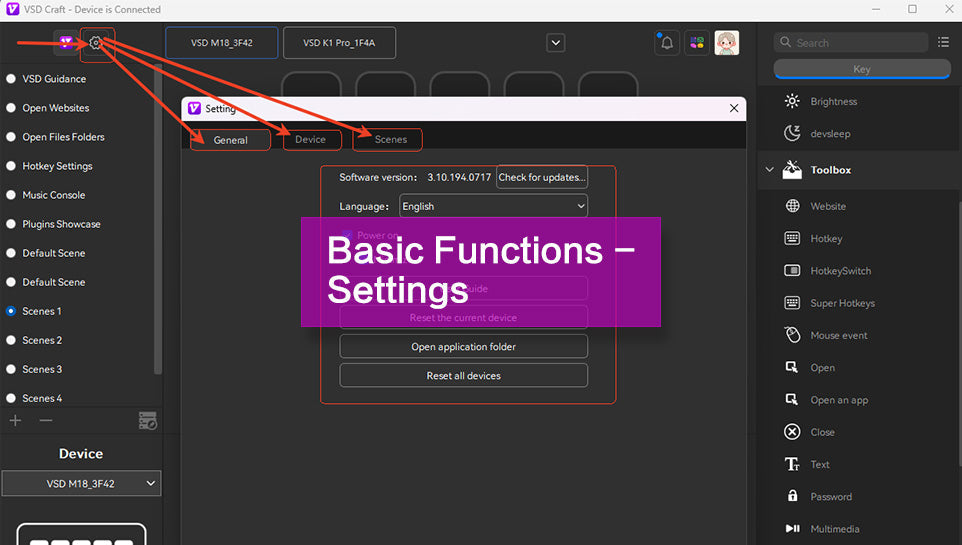 Basic Functions - Settings – VSDinside Stream Deck, AI Keyboard